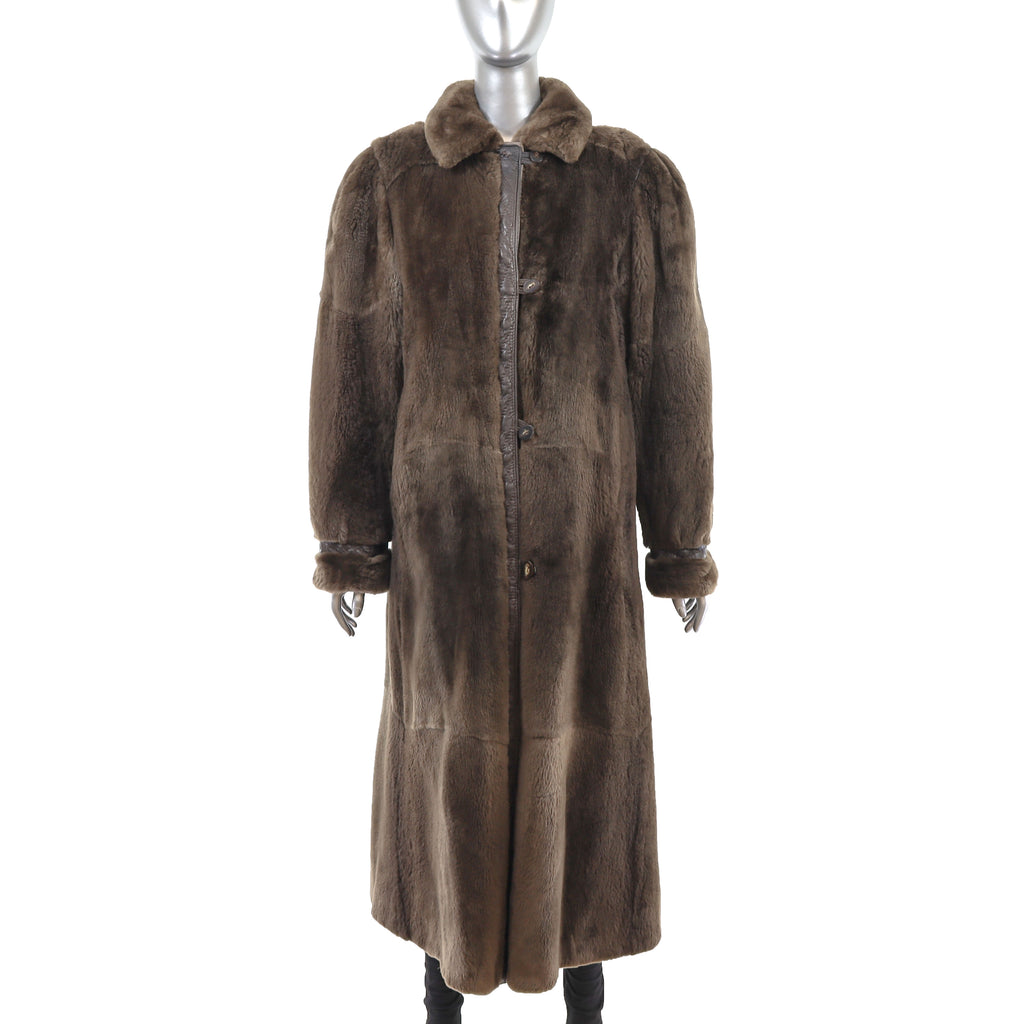 Sheared Beaver Coat with Detachable Lining- Size M | VintageFurs