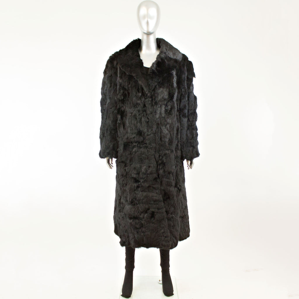 Black Section Rabbit Coat- Size XL (Vintage Furs) | VintageFurs