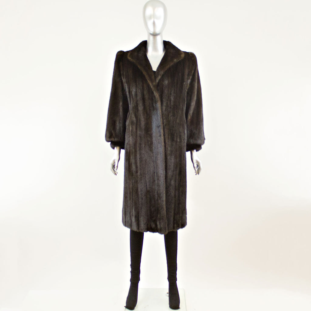 Dark Mahogany Mink Coat - Size M (Vintage Furs) | VintageFurs