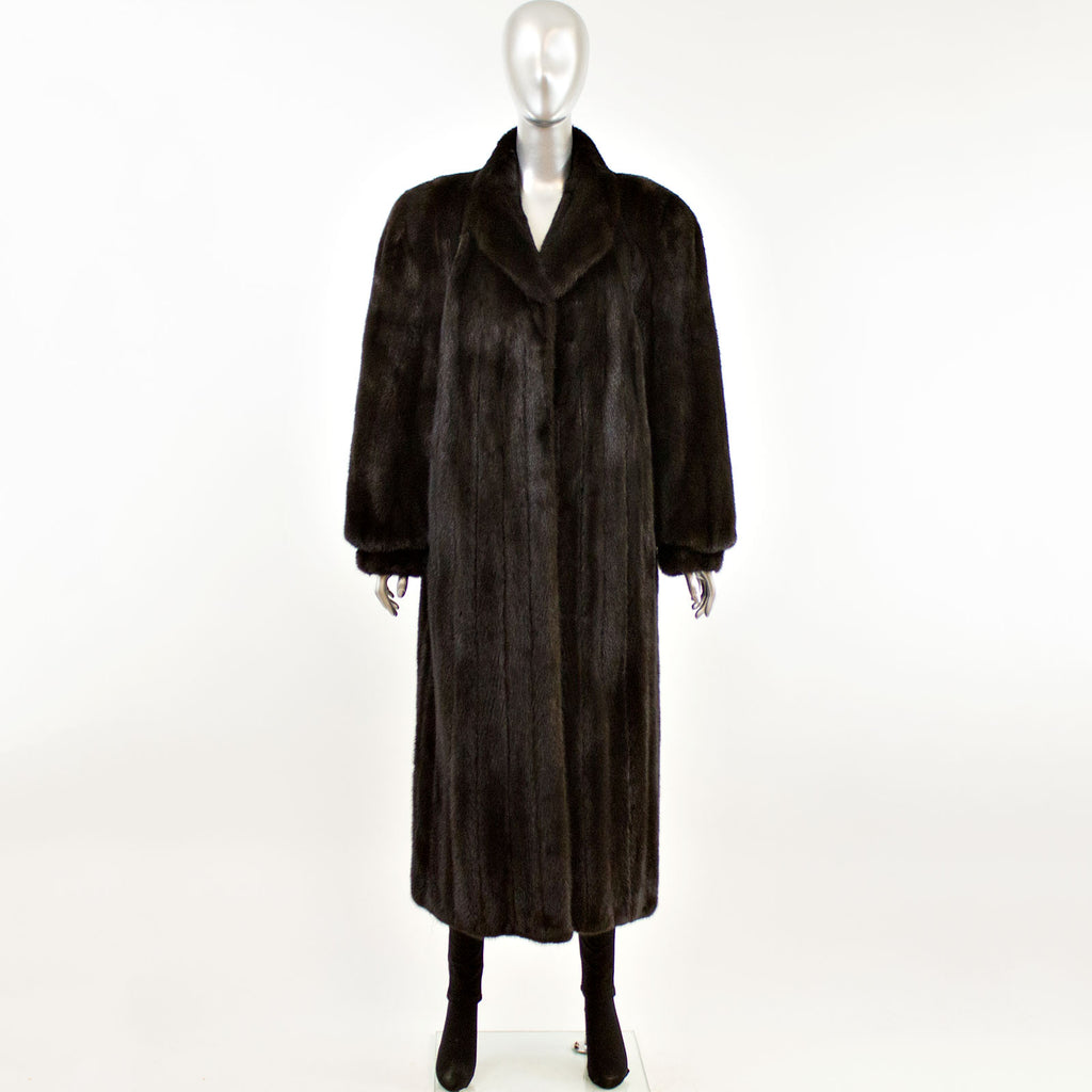 Full Length Ranch Mink Coat- Size L (Vintage Furs) | VintageFurs